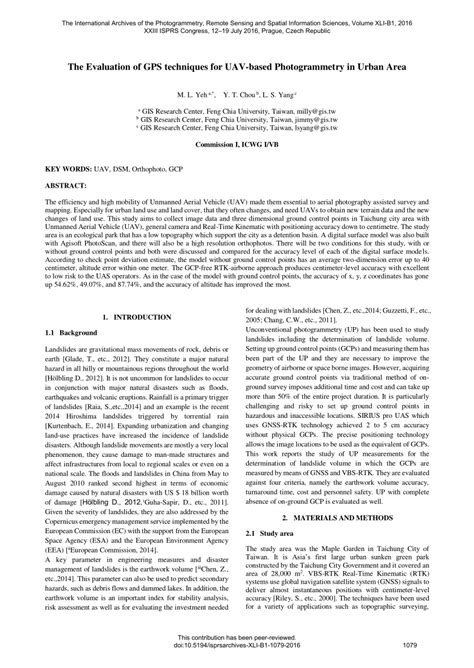 Pdf The Evaluation Of Gps Techniques For Uav Based Photogrammetry In