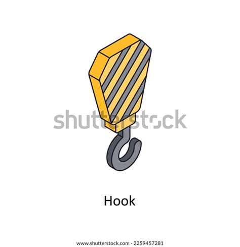 Hook Vector Isometric Filled Outline Icon Stock Vector Royalty Free