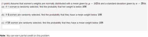 Solved Assume That Womens Weights Are Normally Distributed