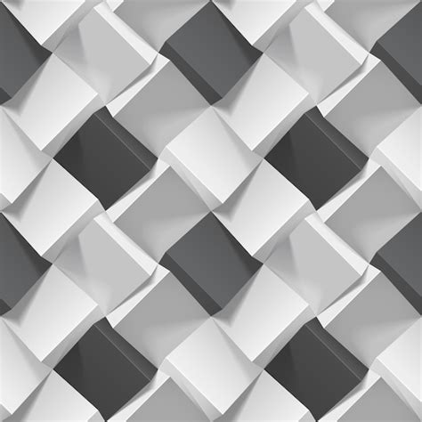 Premium Vector Seamless Geometric Pattern With Realistic Black And White Cubes