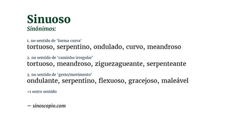 Sinônimos De Sinuoso Por Sentido Sinoscópio