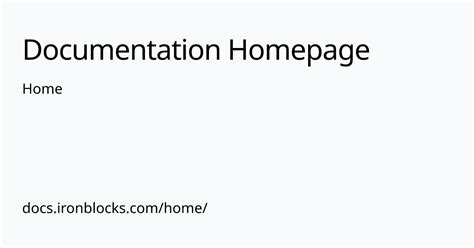 Home Documentation Homepage