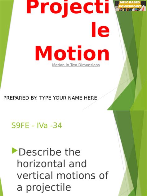G9 Science Q4 Week 1 Projectile Motion Pdf Projectiles Physical Quantities