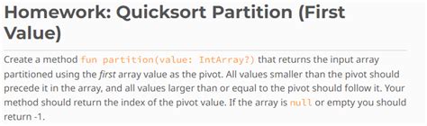 Solved Homework Quicksort Partition First Value Create A