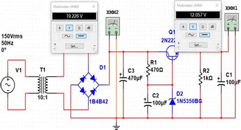 Power Supply With Zener Diode As Regulator Simulation