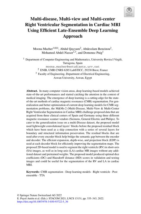 Pdf Multi Disease Multi View And Multi Center Right Ventricular Segmentation In Cardiac Mri