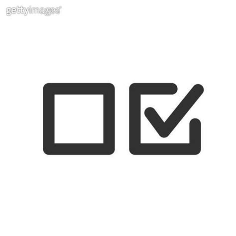 Check Uncheck Concept Checkbox Set With Blank And Checked Checkbox Line Art Vector Icon For