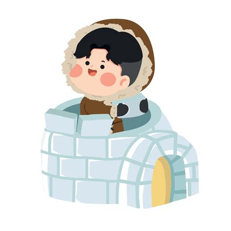 Cartoon Boy In Igloo Illustration 66837264 Vector Art At Vecteezy