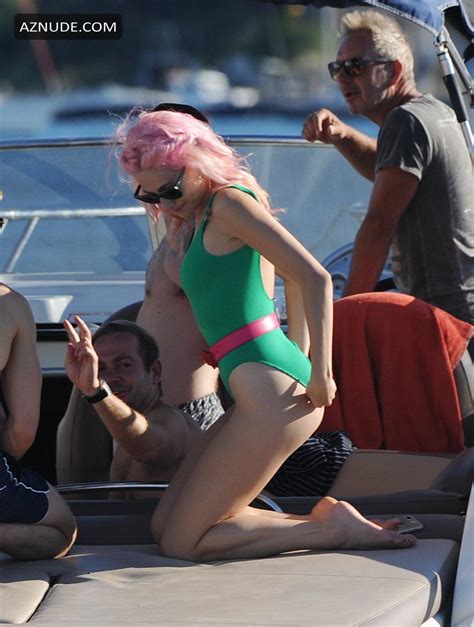 Pixie Lott Sexy Green Swimsuit On Vacation In Ibiza Aznude