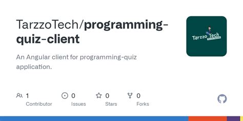 Github Tarzzotechprogramming Quiz Client An Angular Client For Programming Quiz Application