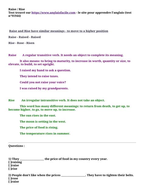 Raise Rise Download Free Pdf Verb Physical Geography