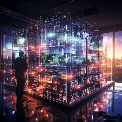 Premium AI Image A Conceptual Illustration Depicting Cloud Networking Automation AI Cloud