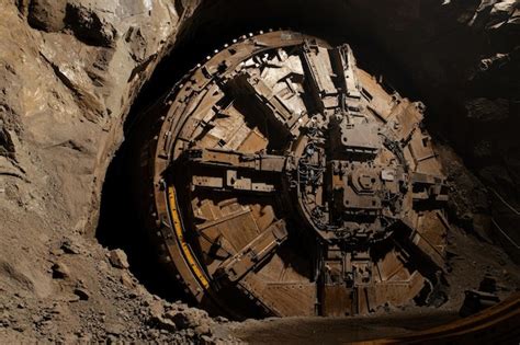Heavy Machinery At Work In Tunnel Boring Premium Ai Generated Image