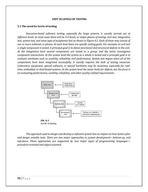 Unit Iii Notes Unit Iii Levels Of Testing 3 The Need For Levels Of