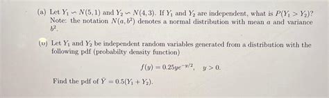 solved a let y1∽n 5 1 and y2∽n 4 3 if y1 and y2 are