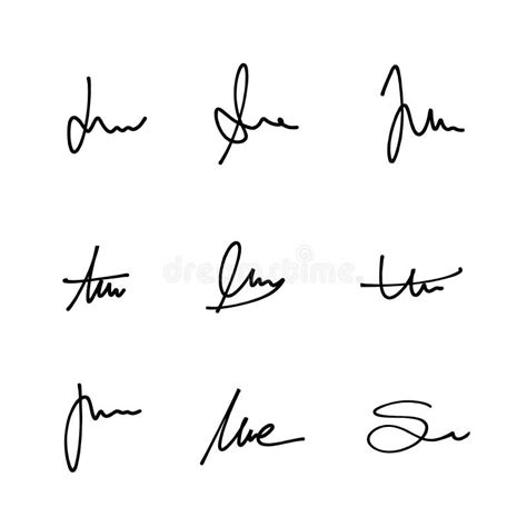 Colección De Firmas Manuscritas Ilustración Del Vector Ilustración De
