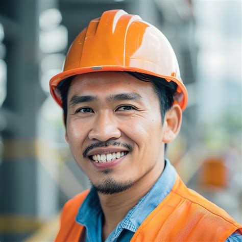 Portrait Male Person Contractor Engineer Smiling Professional Attire