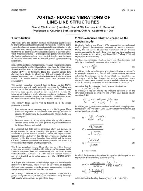Vortex Induced Vibrations On Structures Pdf Turbulence Reynolds Number