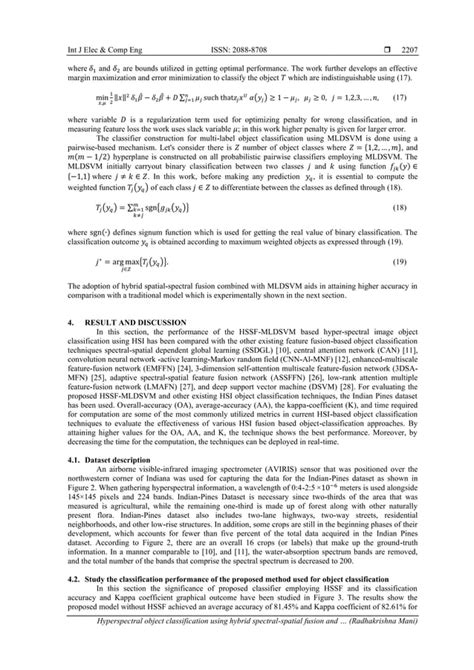 Hyperspectral Object Classification Using Hybrid Spectral Spatial