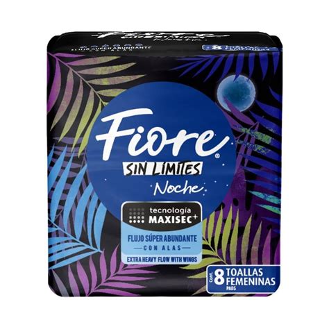 Toallas Femeninas Fiore Nocturna Con 8 Toallas Bodega Aurrera