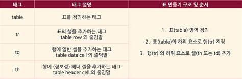 Html 웹 개발 입문 강의 제 6강 표 태그란