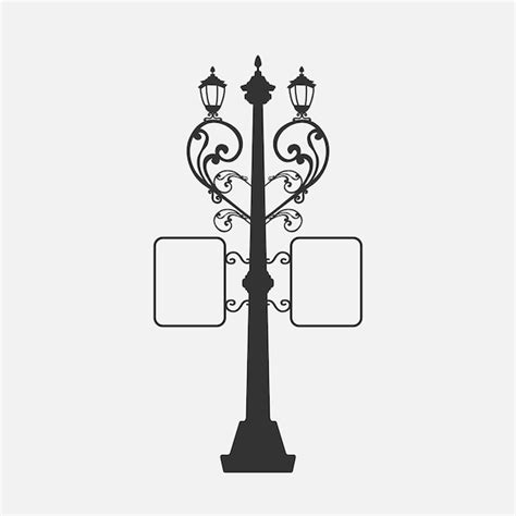 Premium Vector Victorian Lamp Post Street Pole Light