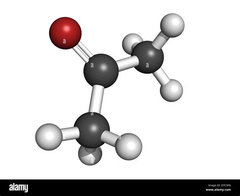 Acetone Solvent Molecule Molecular Model Atoms Are Represented As