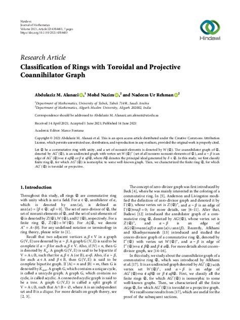 Pdf Classification Of Rings With Toroidal And Projective