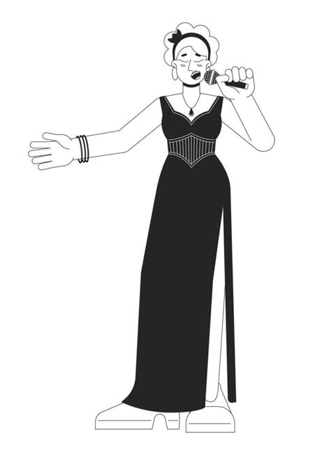 Cartoon Singer Black And White