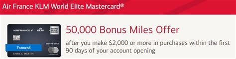 Air France Klm World Elite Mastercard Has A 50k Bonus Miles Offer