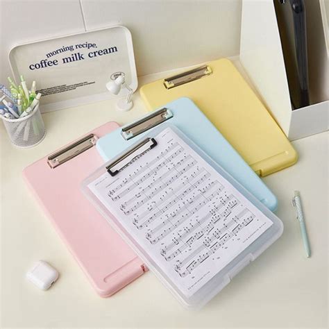 Cunxin 5 Color Plastic File Organizer Document Writing Pad Office Supplies Document File Folders