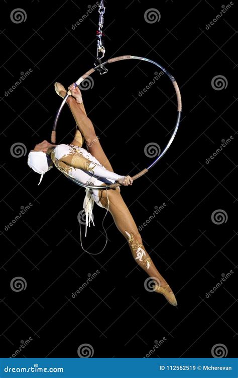 Girl Gymnast In The Circus Aerial Ring Russian Circus A Gymnast Under The Dome Of A Circus