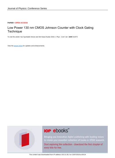 Low Power 130 Nm Cmos Johnson Counter With Clock Gating Technique