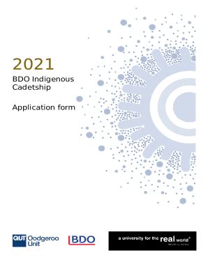 BDO Indigenous Cadetship Application Doc Template PdfFiller