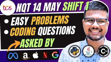 Tcs 14 May Shift 1 Exam Coding Questions And Solution Mangm Questions