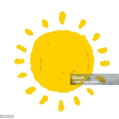 손으로 그린 태양 여름과 자연의 요소 노란색 따뜻한 물체 열과 뜨거운 만화 일러스트레이션 흰색 배경에 고립 된 그림 어린이 태양 하늘에 대한 스톡 벡터 아트 및 기타 이미지