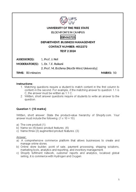 Test 2 Memo KLv R This Is The Test Memo For The 2024 Test 2 Which Will Assist In