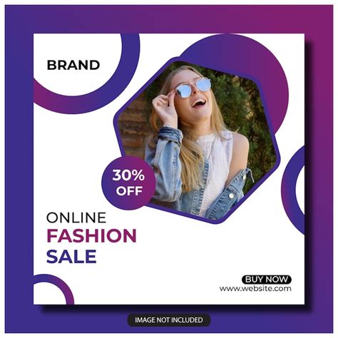 패션 소셜 미디어 배너 템플릿 프리미엄 벡터
