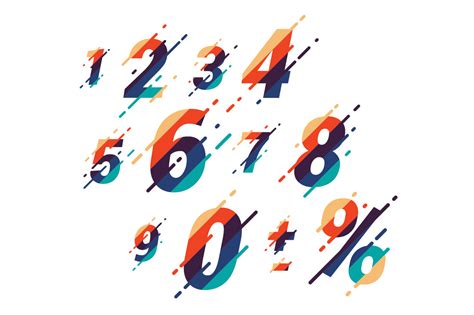 abstract vector numbers illustrator graphics ~ creative market