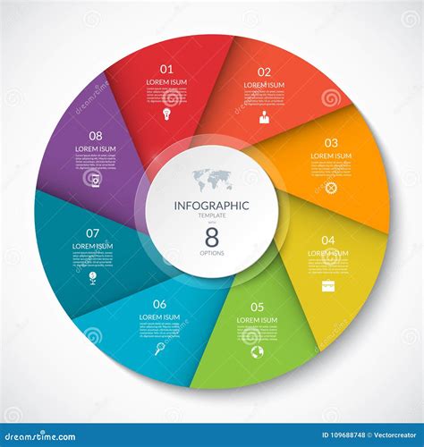 Circle Chart For Infographics Vector Diagram With Options Stock Vector Illustration Of