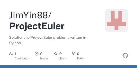 Github Jimyin88projecteuler Solutions To Project Euler Problems