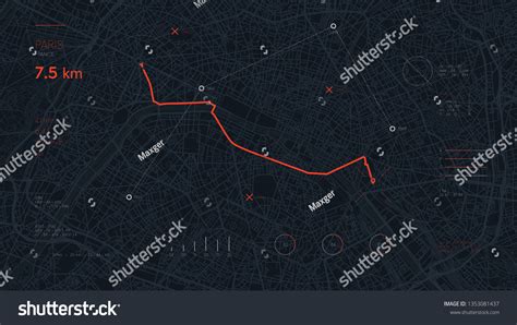 Navigate Device Dashboard Gps Tracking Map Stock Vector Royalty Free Shutterstock