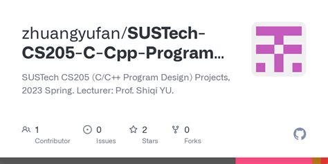 github zhuangyufan sustech cs205 c cpp program design projects