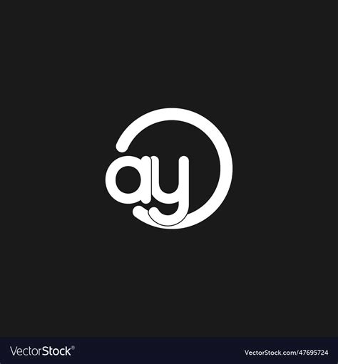 Initials Ay Logo Monogram With Simple Circles Vector Image