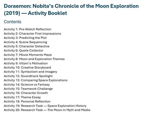 Doraemon Moon Exploration 2019 20 Differentiated Activities By Mrsraerae