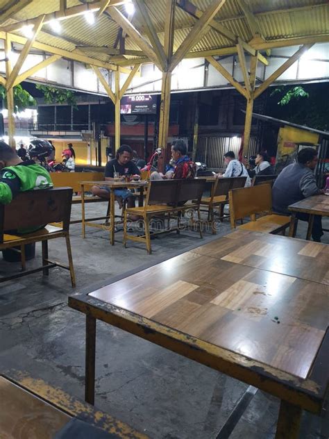 Night Atmosphere At A Coffee Cafe In Surabaya East Java Indonesia