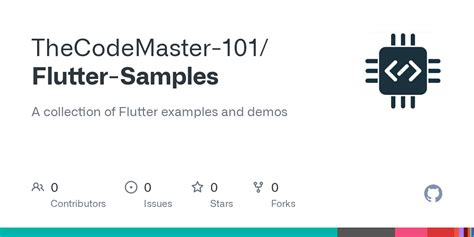 Github Thecodemaster 101flutter Samples A Collection Of Flutter Examples And Demos