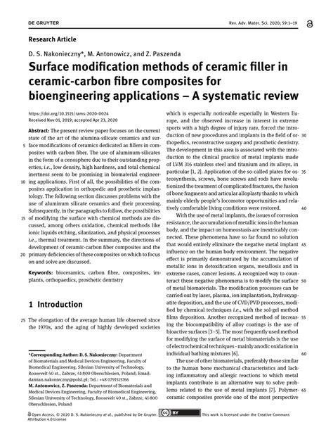 Pdf Surface Modification Methods Of Ceramic Filler In Ceramic Carbon