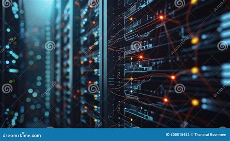server rack animation with interconnected circuit board dots ai