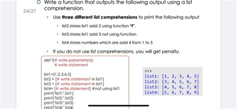 Solved O Write A Function That Outputs The Following Output